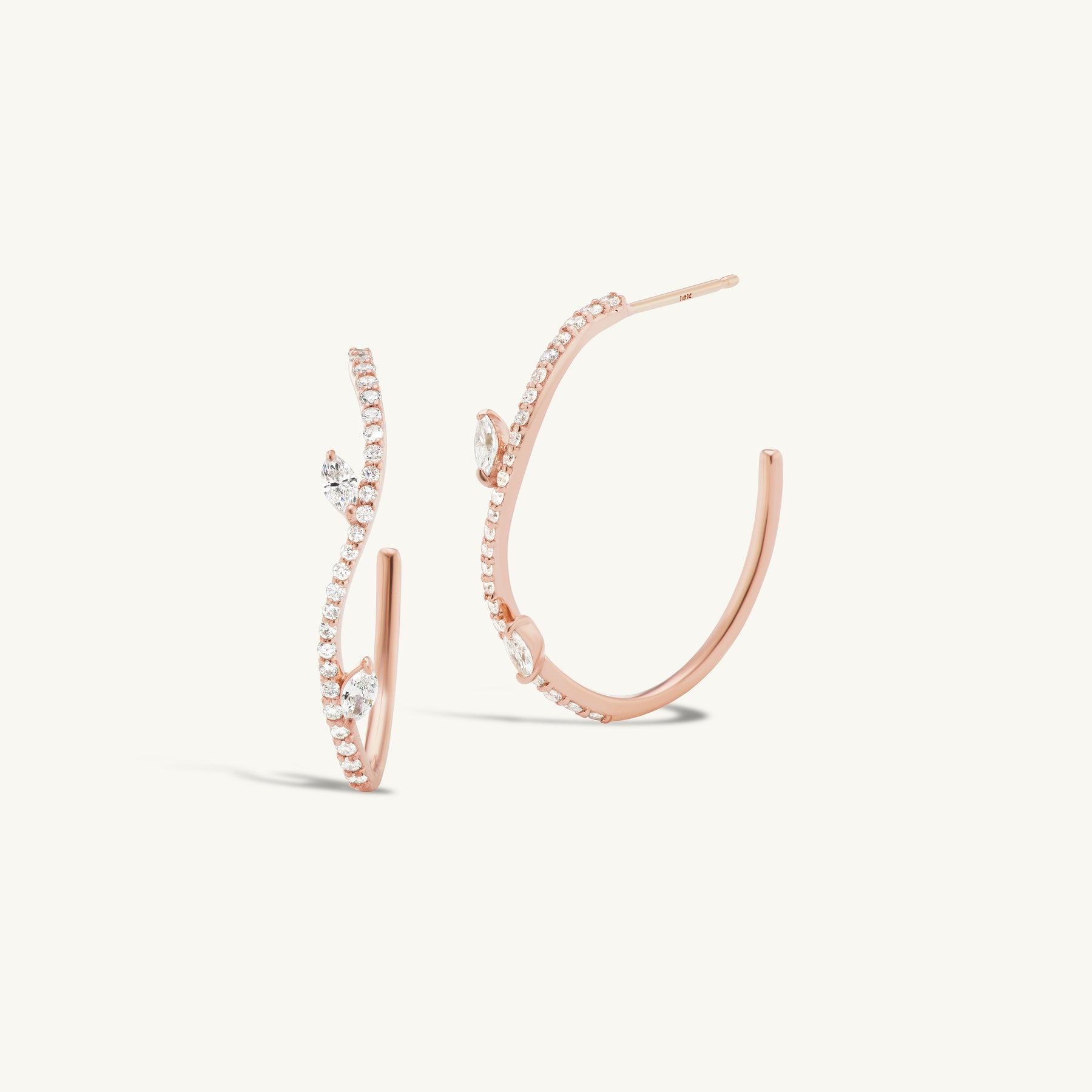 Pave Marquise Sway Hoops