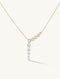Five Diamond Line with Quintuple Pierced Diamond Necklace