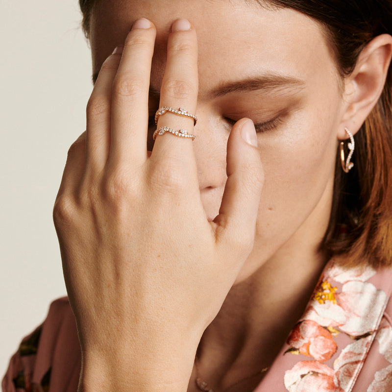 Pave Marquise Sway Hoops