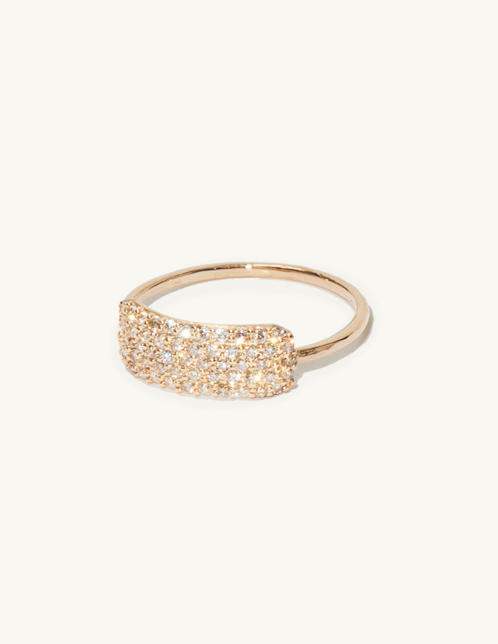Diamond Studded Tag Ring