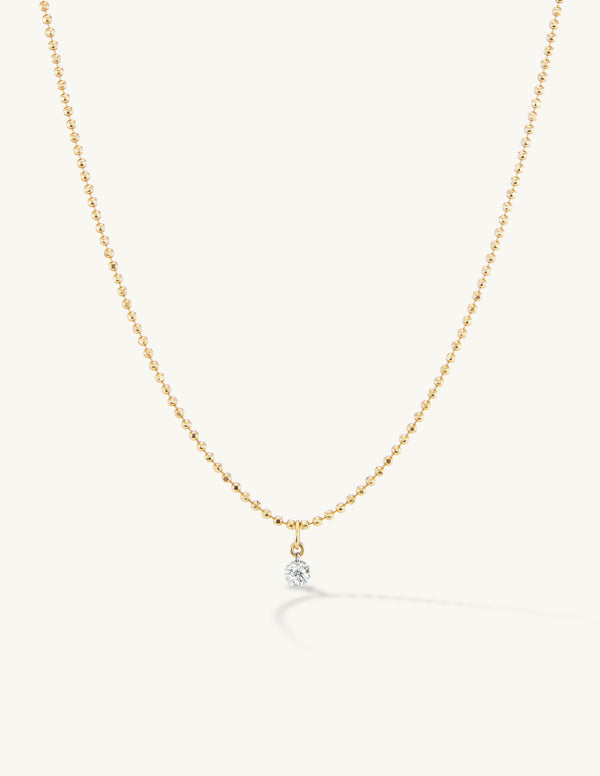 Pierced Diamond Ball Chain Necklace